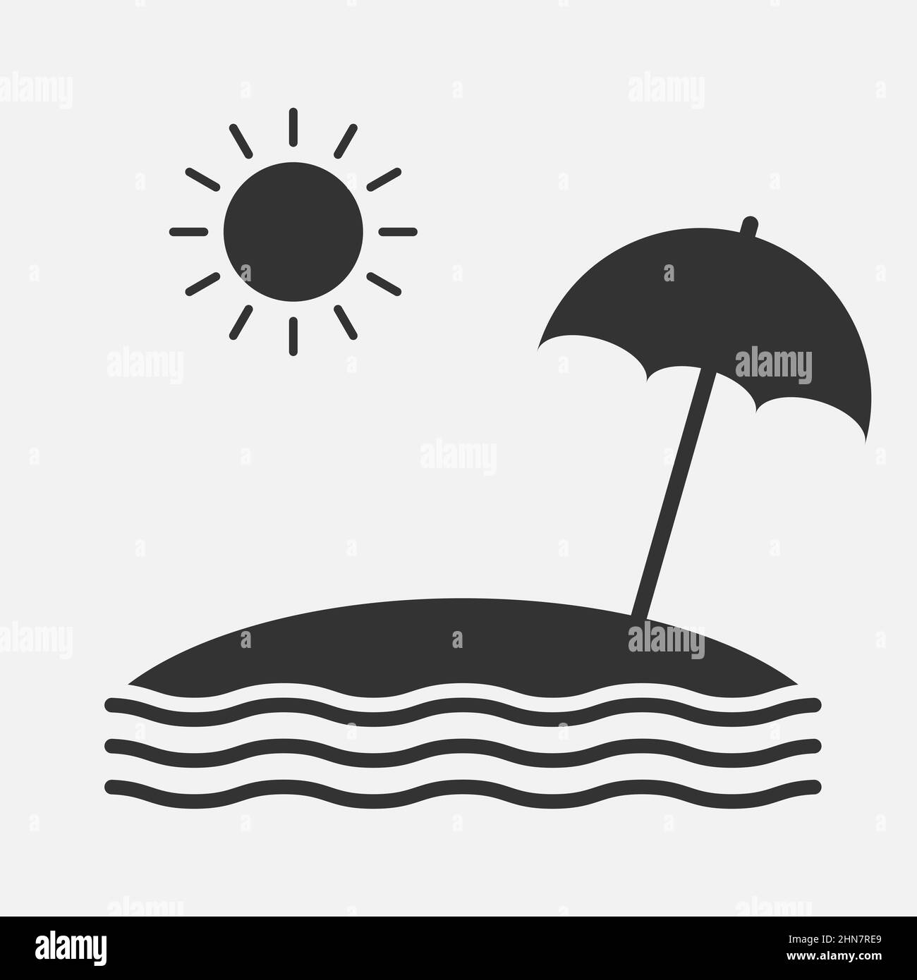 Parasol on island vector icon on white background Stock Vector Image ...