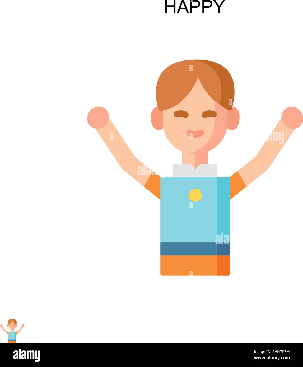 Happy Simple vector icon. Illustration symbol design template for web ...