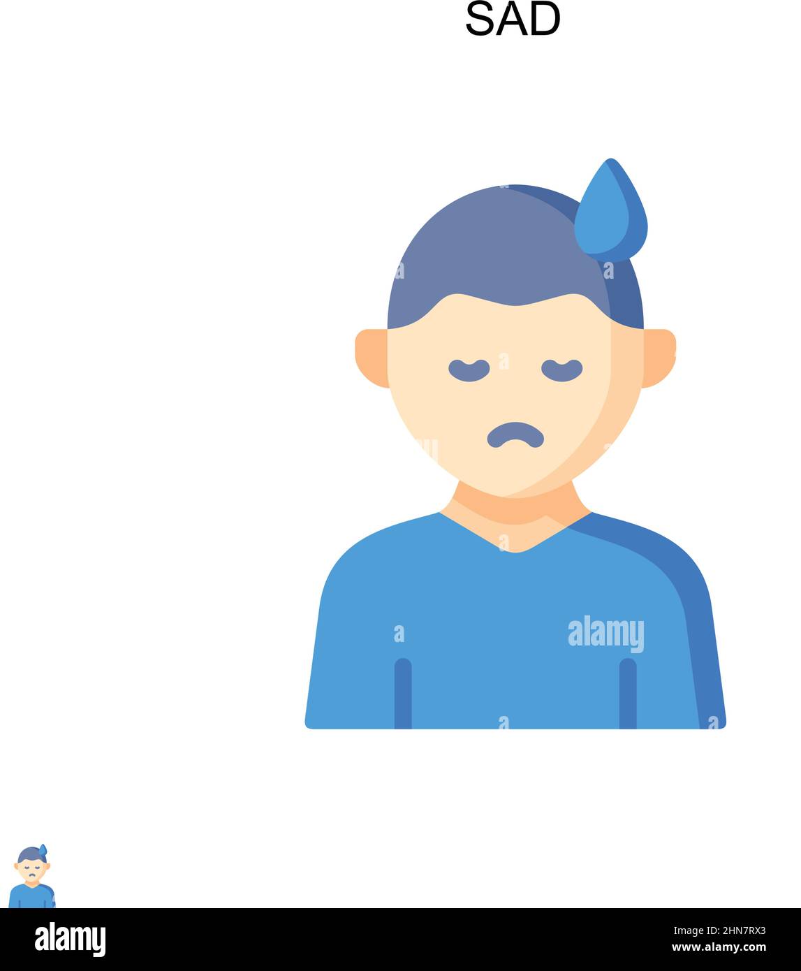 Sad Simple vector icon. Illustration symbol design template for web ...