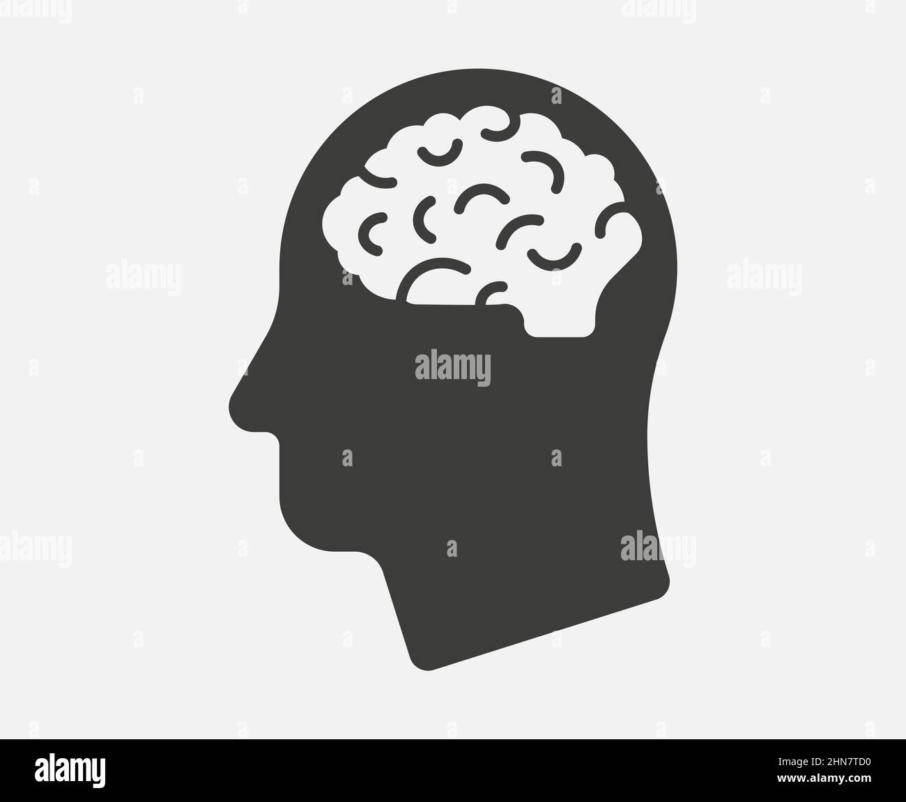 Human head with the brain vector icon Stock Vector Image & Art - Alamy