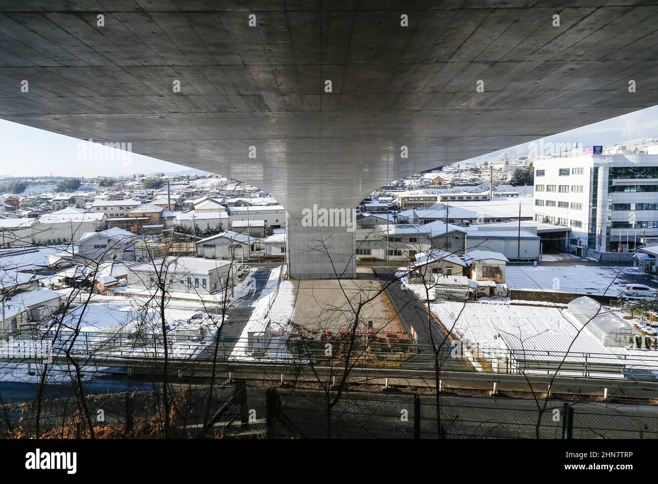 iida, nagano, japan, 2022/11/02 , matsukawa, kirishi, ohashi, bridge in ...