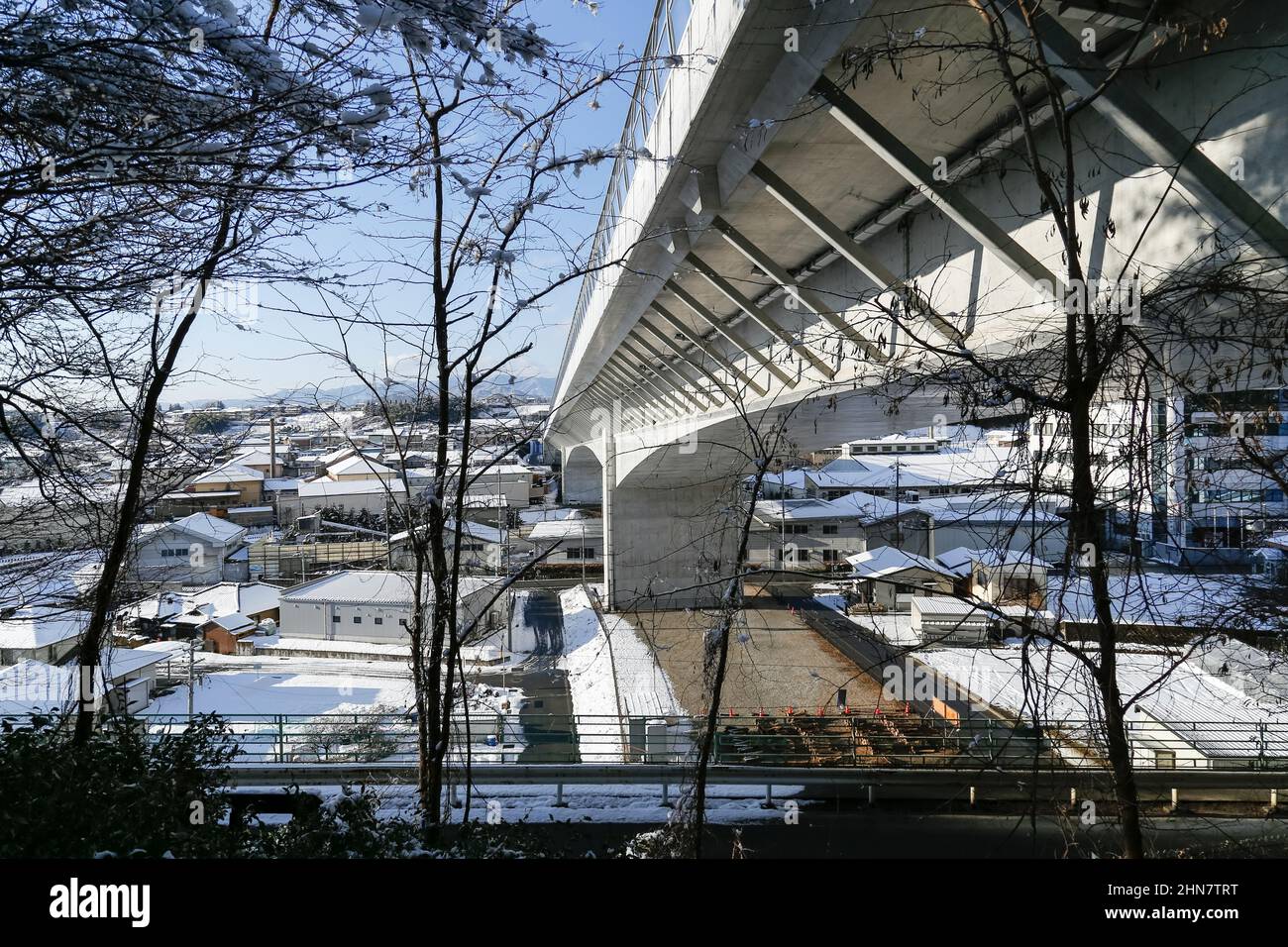 iida, nagano, japan, 2022/11/02 , matsukawa, kirishi, ohashi, bridge in ...