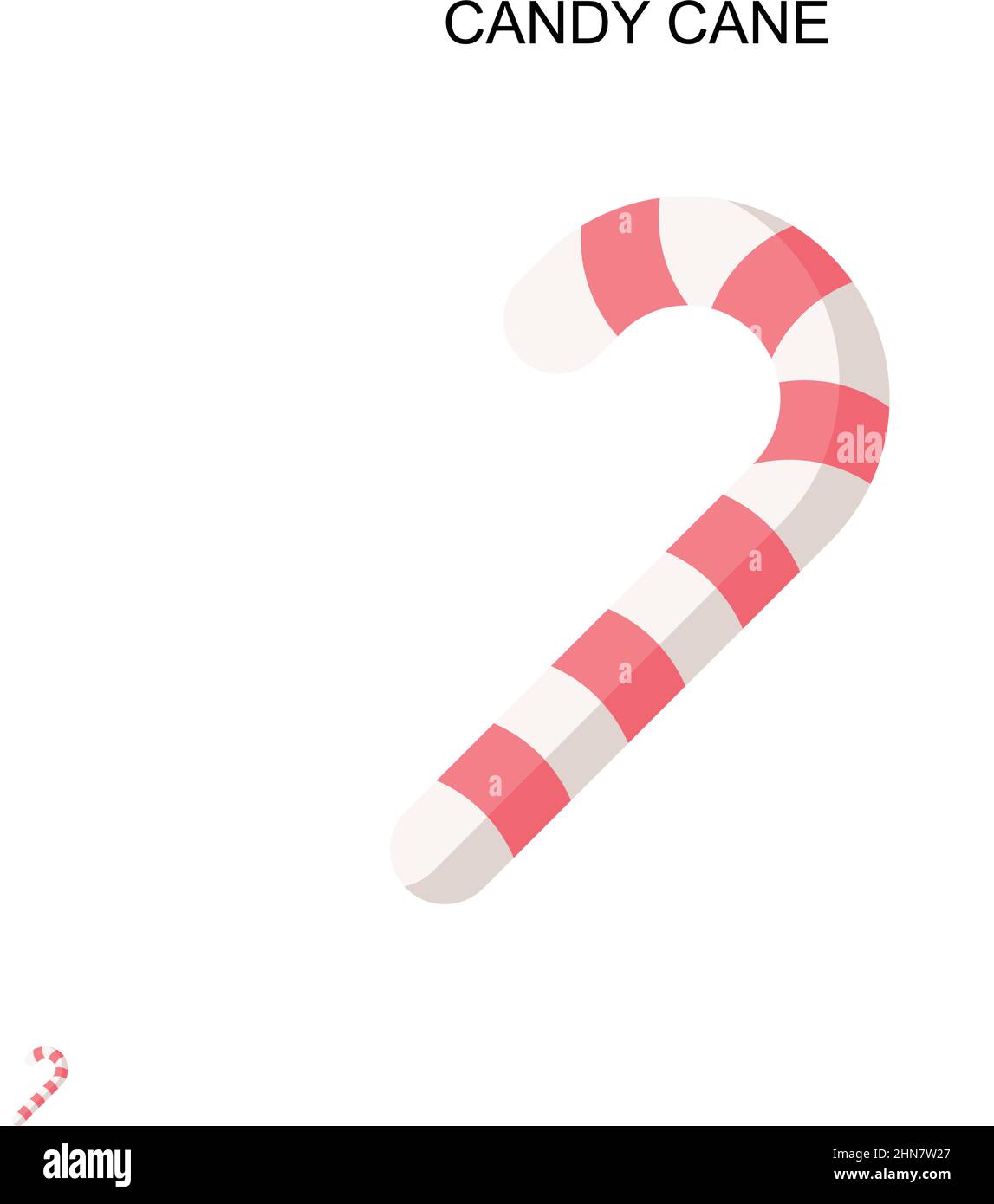 Candy cane Simple vector icon. Illustration symbol design template for ...