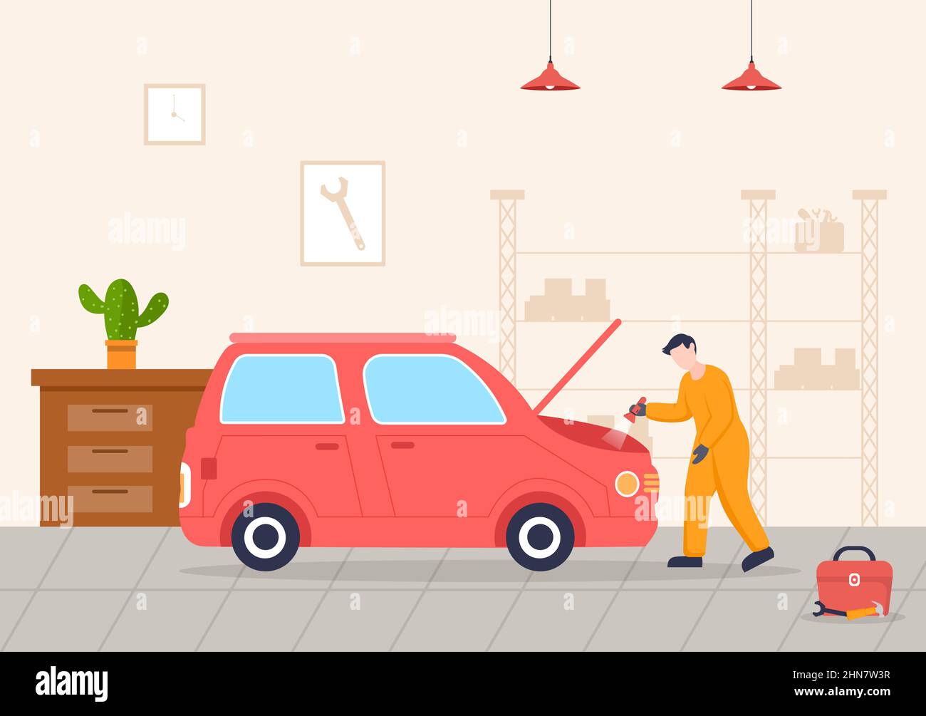 Car equipment installation Stock Vector Images - Alamy