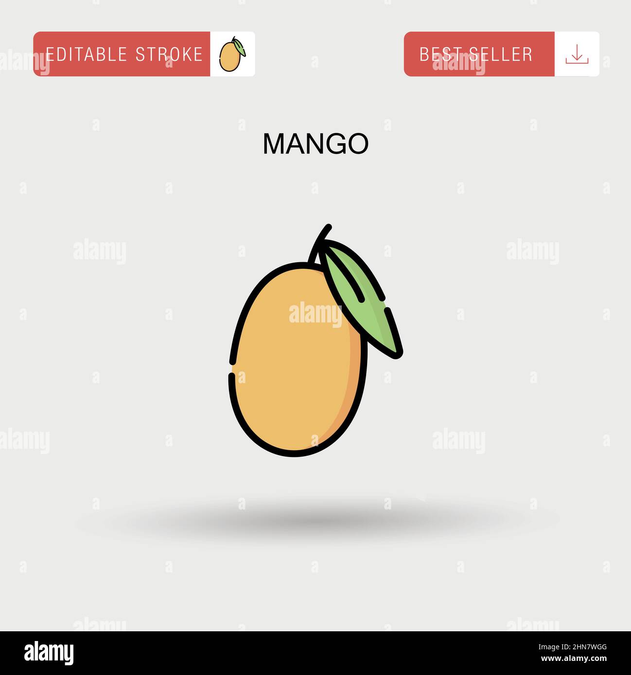Half ripe mango cut Stock Vector Images - Alamy