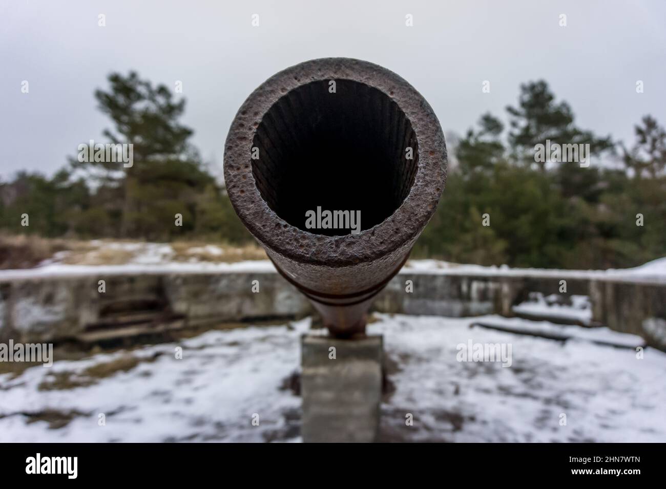 Remains of WWII 3rd Reich defensive artillery battery shoreline ...