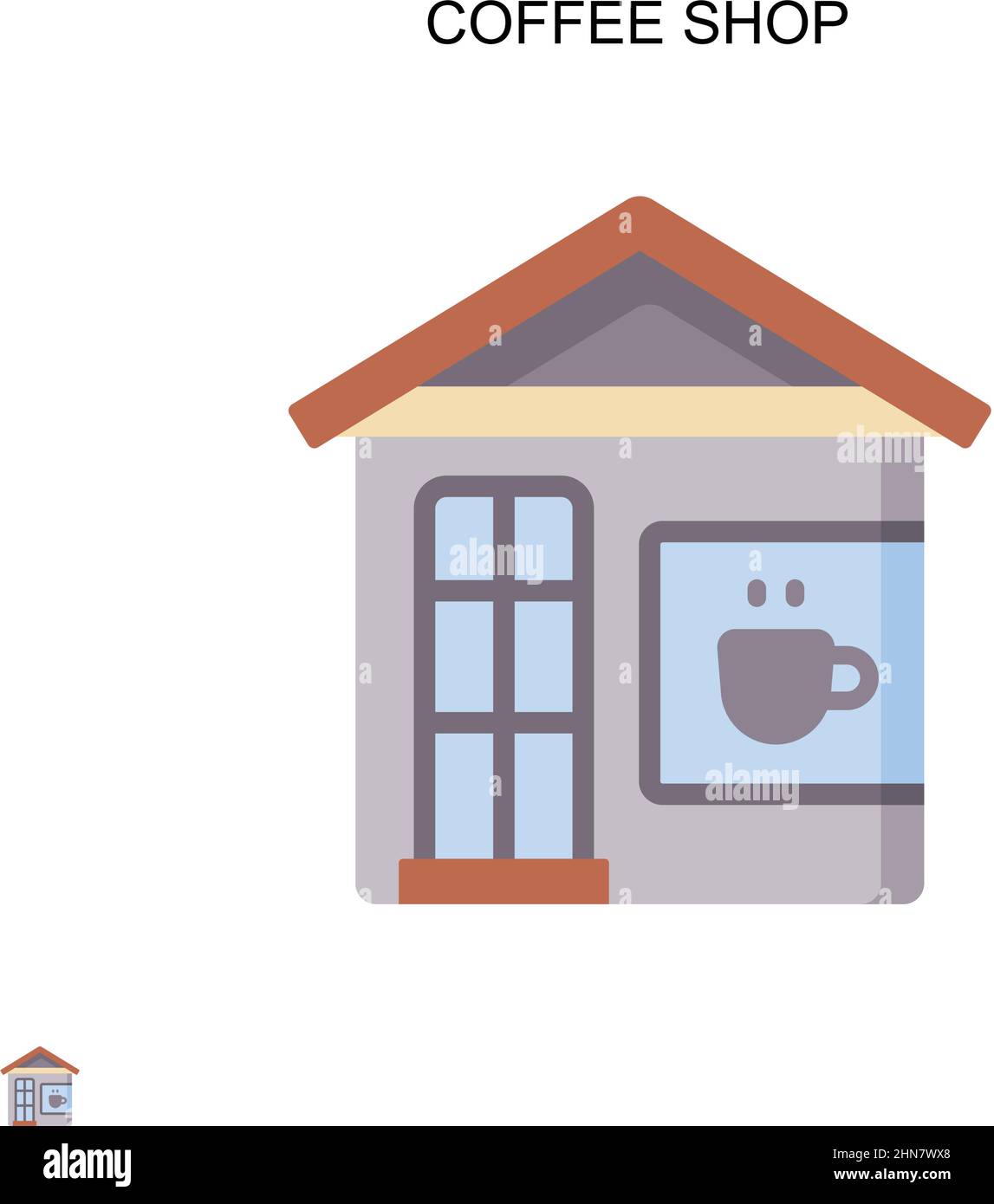 Coffee shop Simple vector icon. Illustration symbol design template for ...