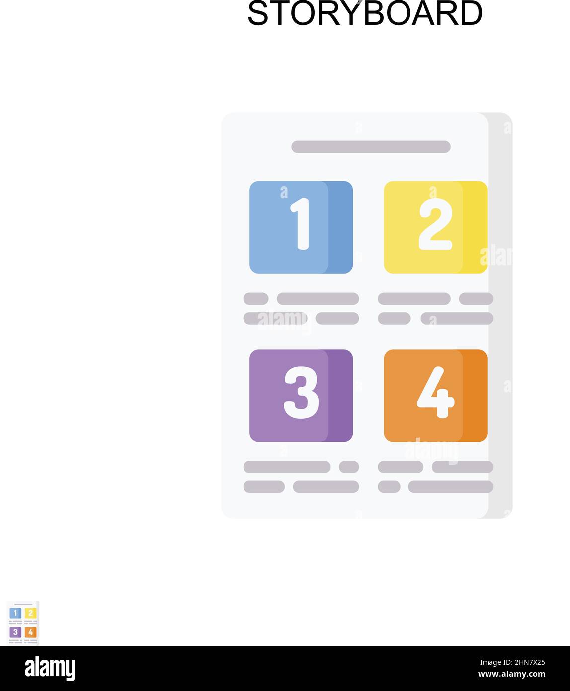 Storyboard Simple vector icon. Illustration symbol design template for web mobile UI element ...