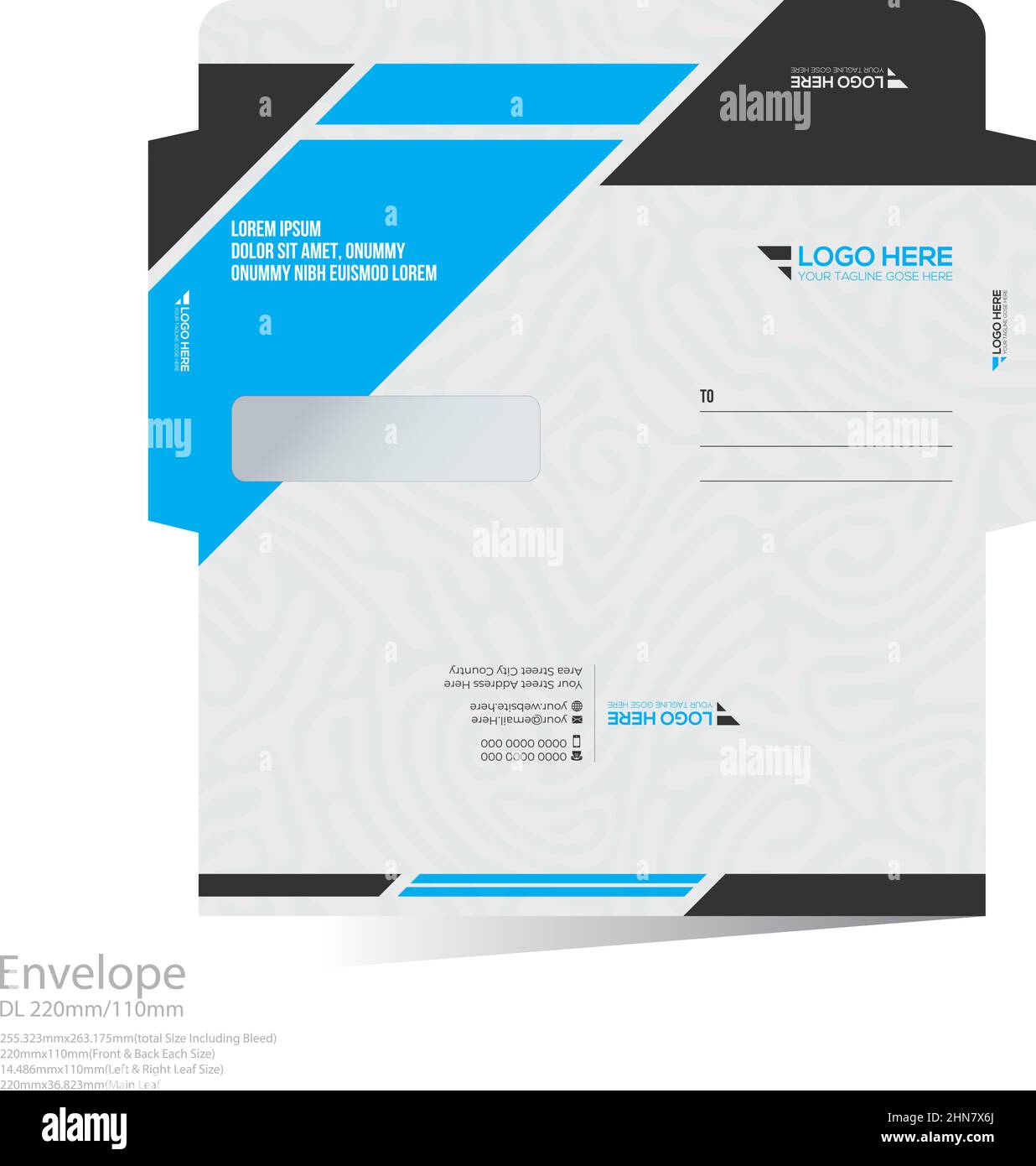 cyan colored vector DL Envelope design Stock Vector Image & Art - Alamy