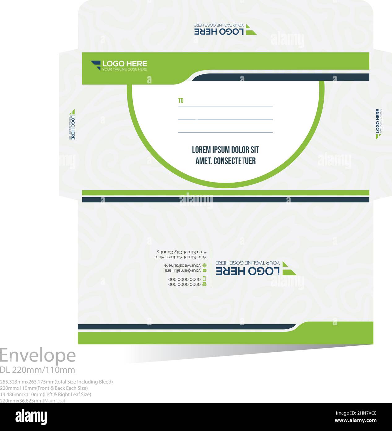 green colored vector DL Envelope design Stock Vector Image & Art - Alamy