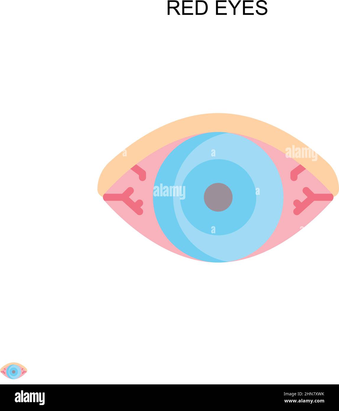 Red eyes Simple vector icon. Illustration symbol design template for ...