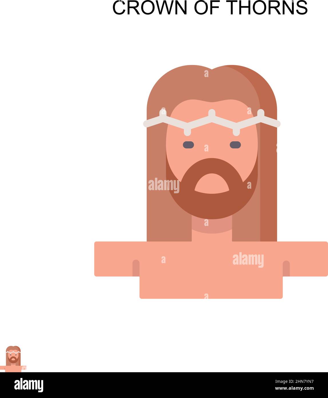 Crown of thorns Simple vector icon. Illustration symbol design template ...