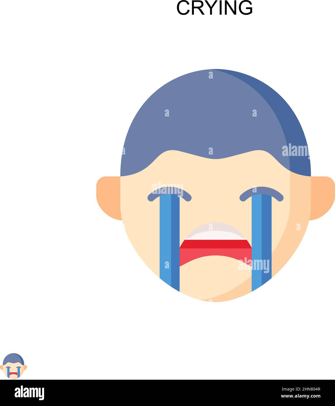 Crying Simple vector icon. Illustration symbol design template for web ...