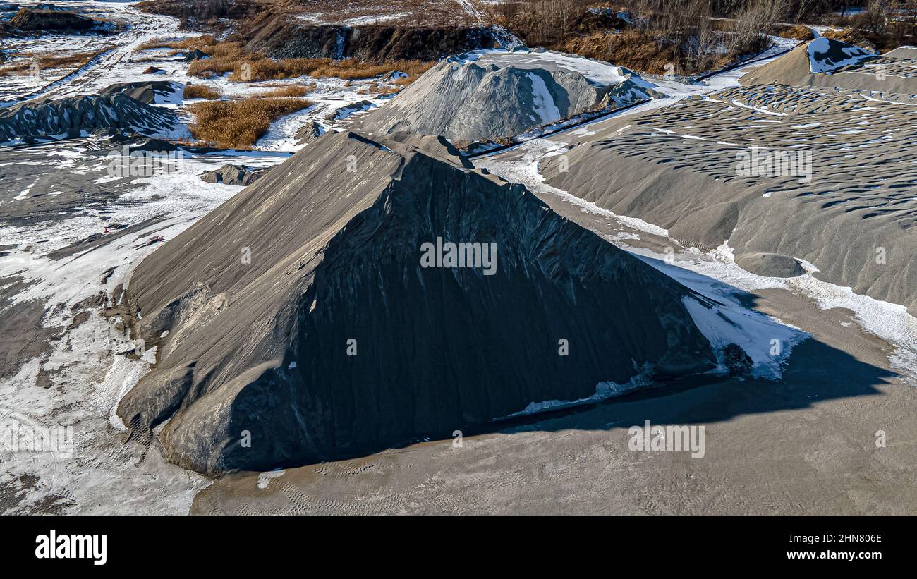 Aerial view open pit covered hi-res stock photography and images - Alamy