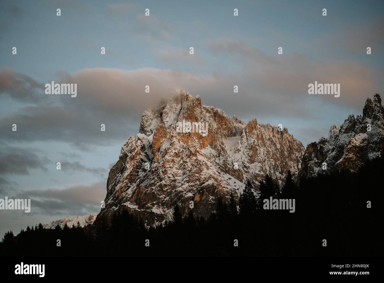 Chilling view of the snow-capped mountain and forest landscape in South ...