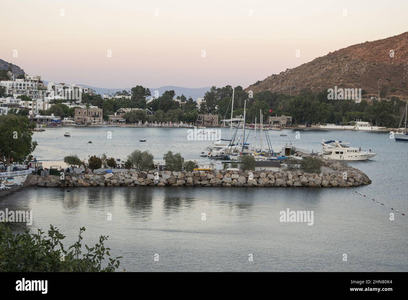 The marina shot in the sunset in Bodrum, Turkey Stock Photo - Alamy
