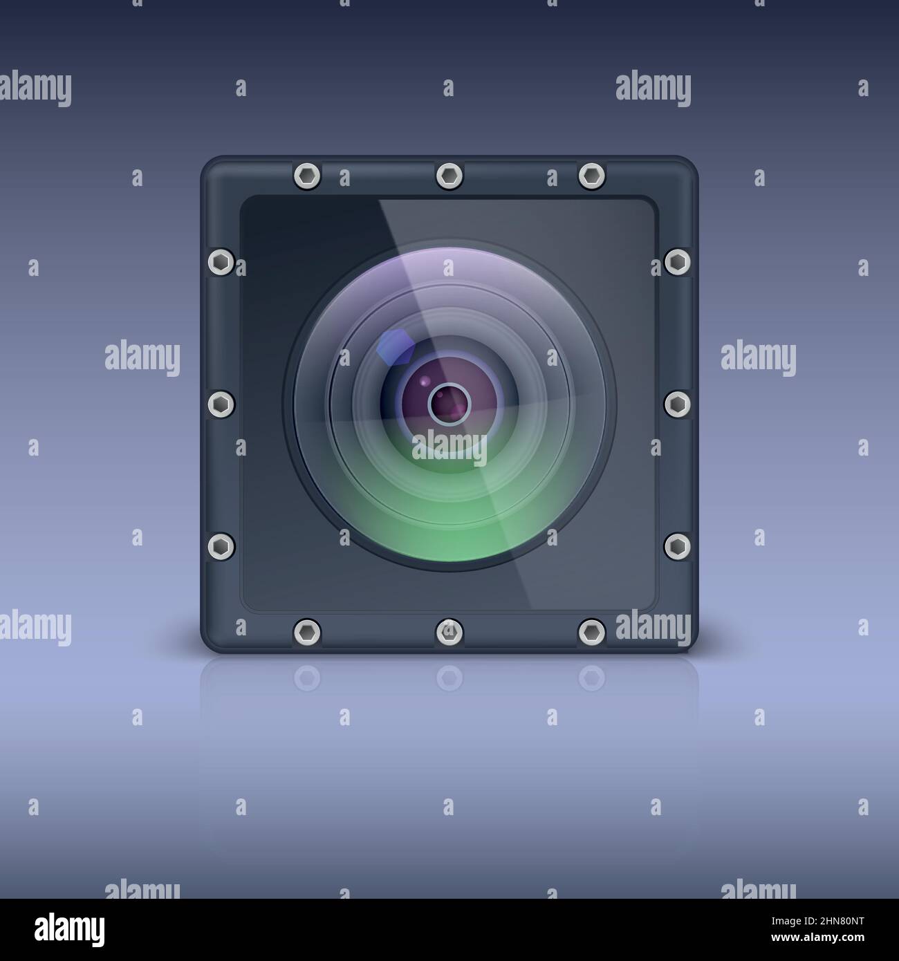 Action camera in a protective housing with bolts Stock Vector Image ...
