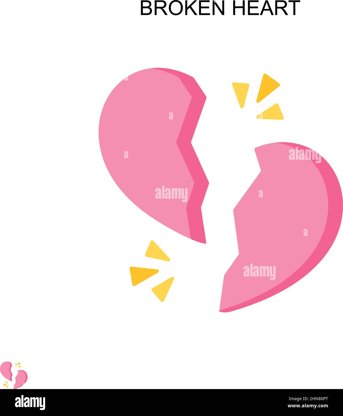 Broken heart symbol Stock Vector Images - Alamy