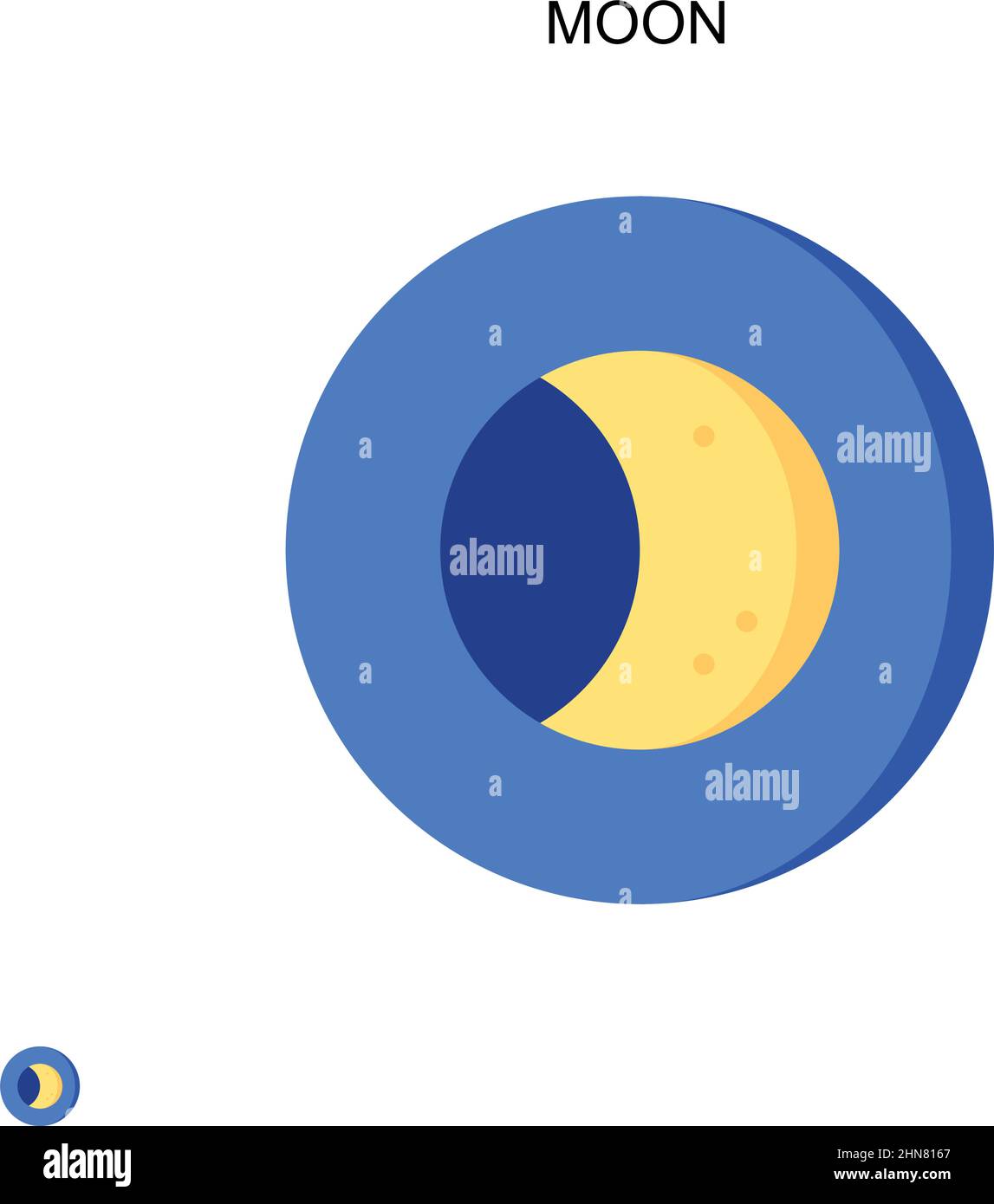 Moon Simple vector icon. Illustration symbol design template for web ...