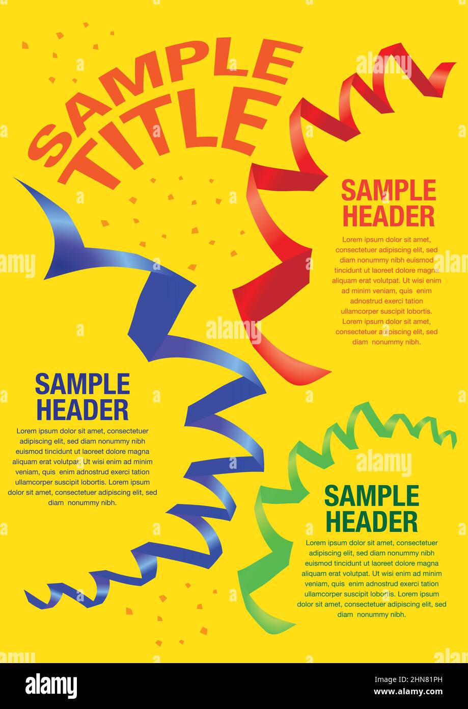 Vector illustration. Party background layout with 3 places for headline ...