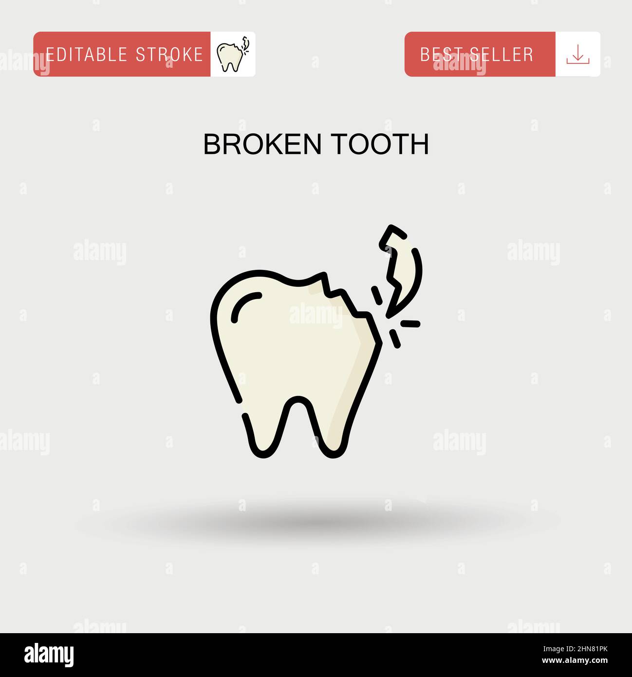 Illustration broken tooth dental Stock Vector Images - Alamy