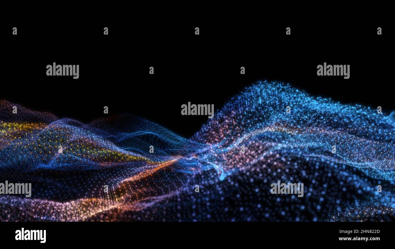 Abstract particle waves with depth of field effect Stock Photo - Alamy