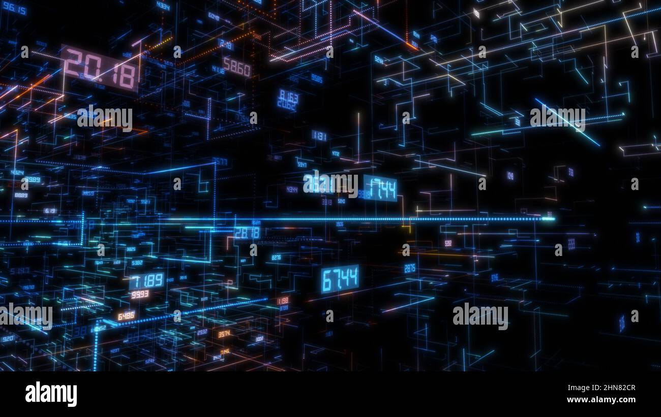 Luminous elements with numbers Stock Photo - Alamy