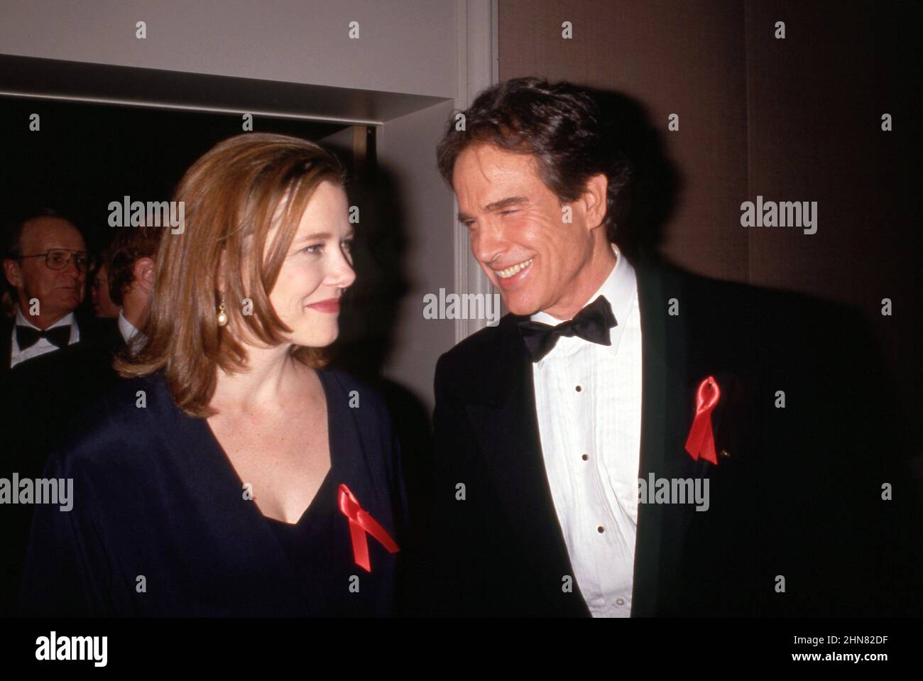 Annette Bening with Warren Beatty at the 49th Annual Golden Globe ...