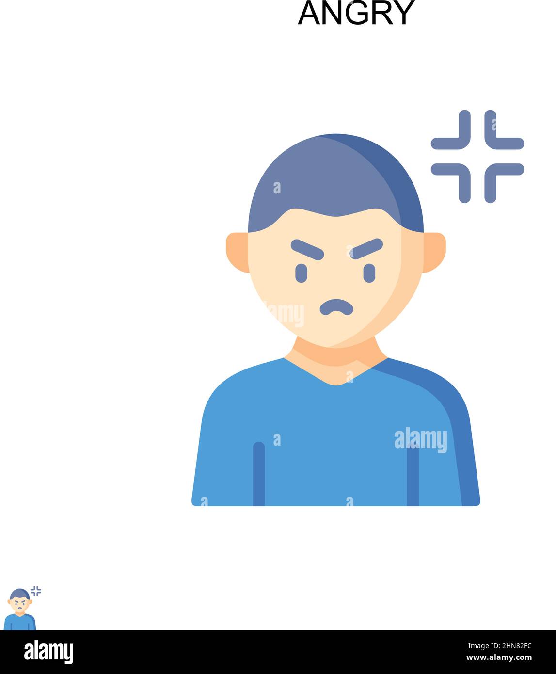 Angry Simple vector icon. Illustration symbol design template for web ...