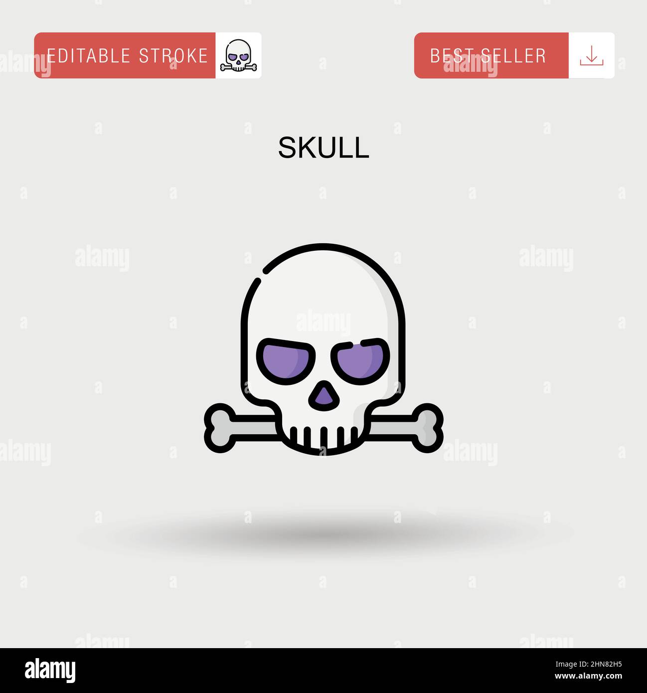 Skull Simple vector icon Stock Vector Image & Art - Alamy