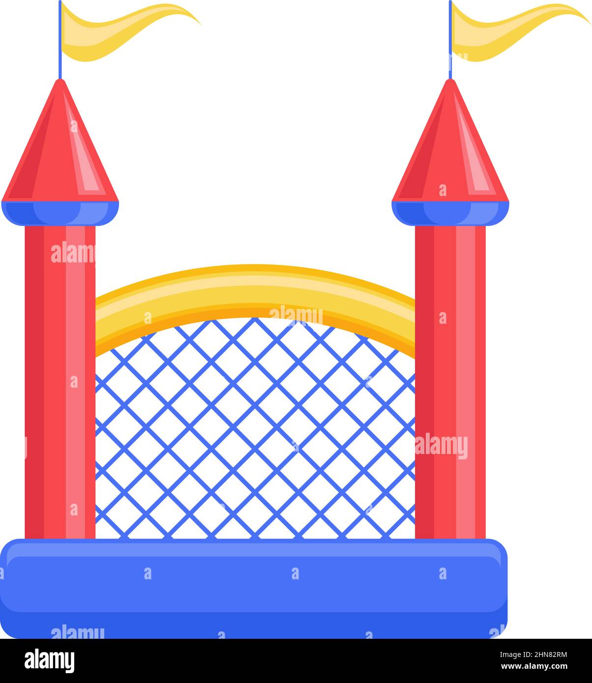 Bouncy inflatable castle. Tower and equipment for child playground ...