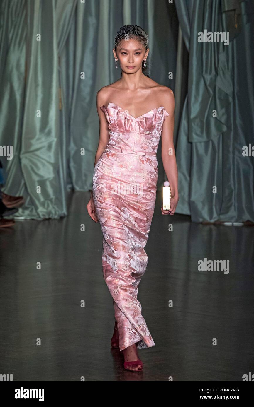 NEW YORK, NEW YORK - FEBRUARY 14: A model walks the runway for ...