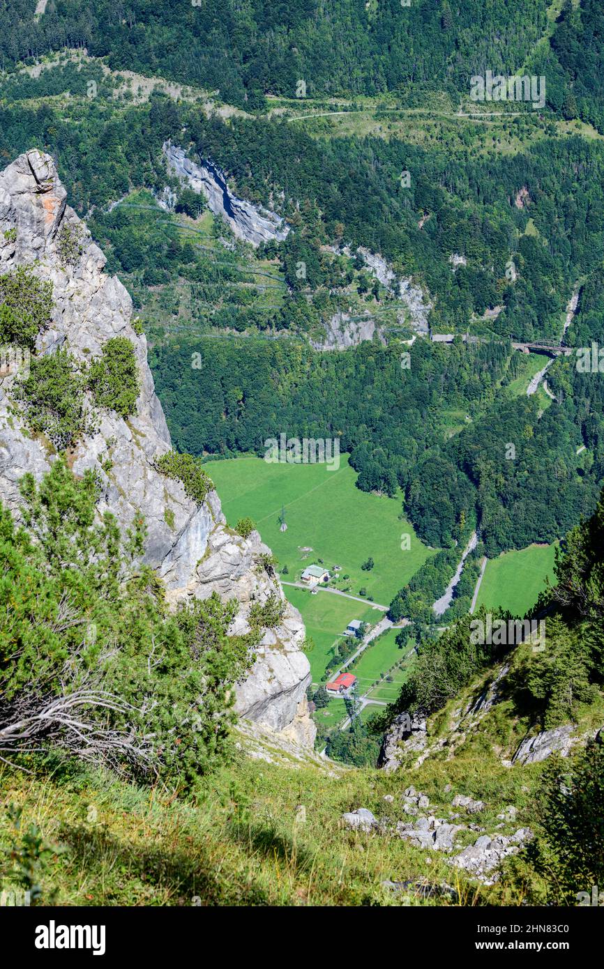 View of the Klostertal with the Arlberg cable car Stock Photo - Alamy