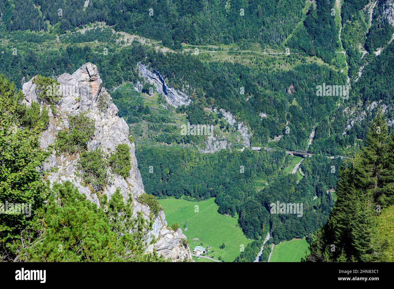 View of the Klostertal with the Arlberg cable car Stock Photo - Alamy