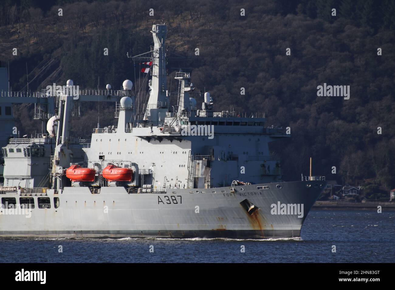 RFA Fort Victoria (A387), a Fort-class stores ship and oiler operated ...