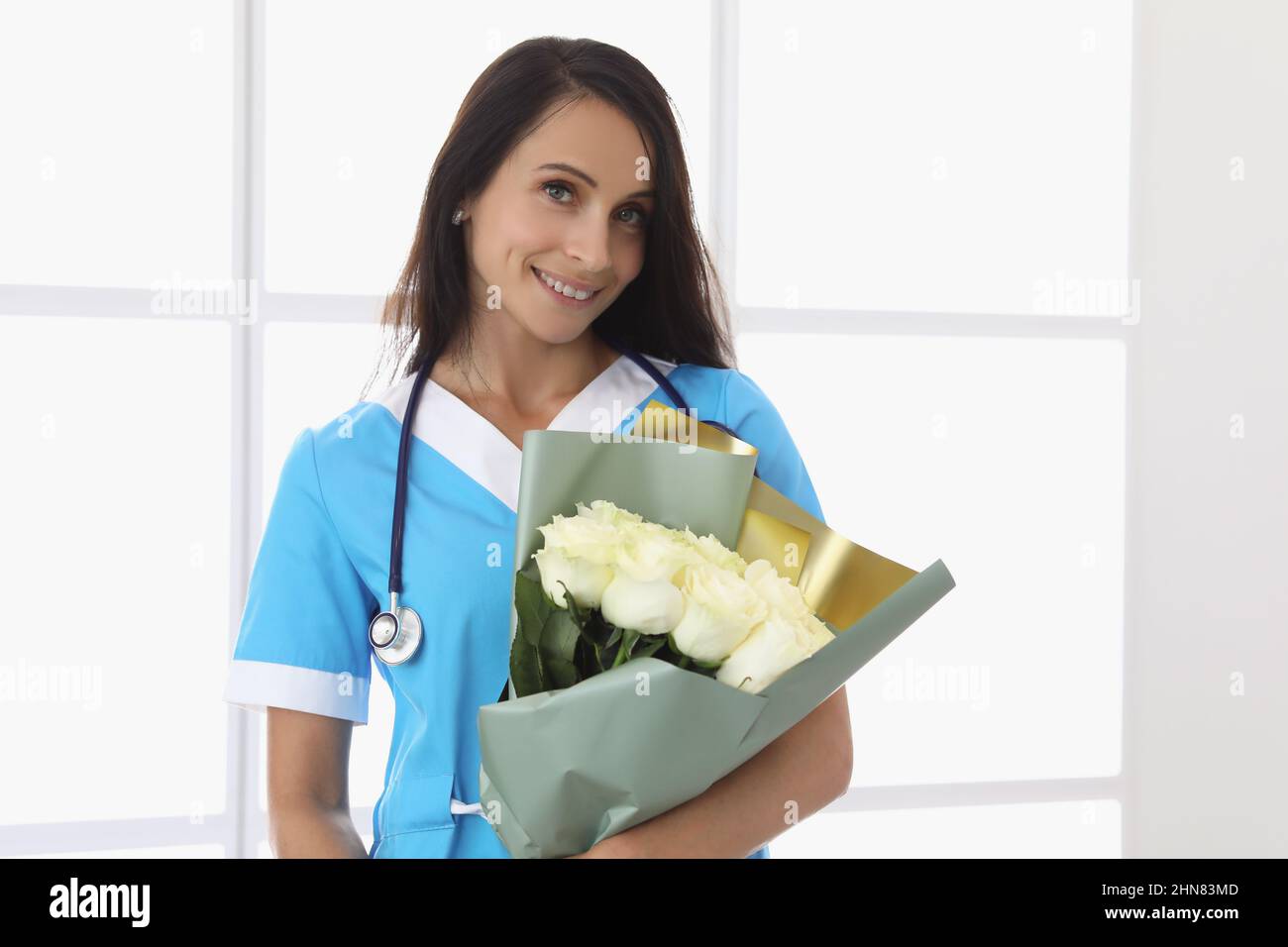 Medical worker in room Stock Photo - Alamy