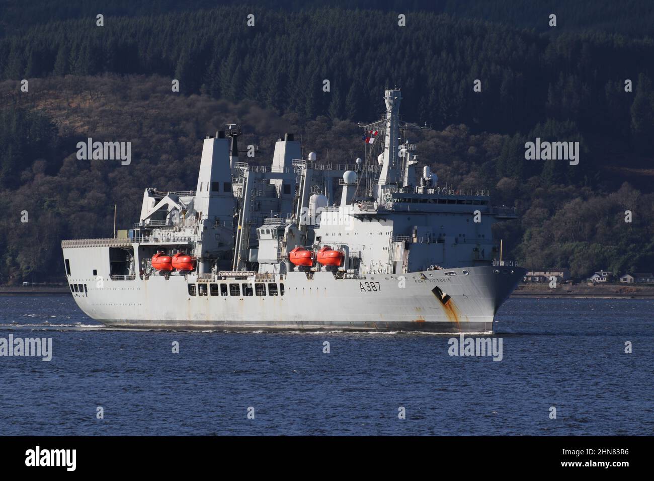 RFA Fort Victoria (A387), a Fort-class stores ship and oiler operated ...