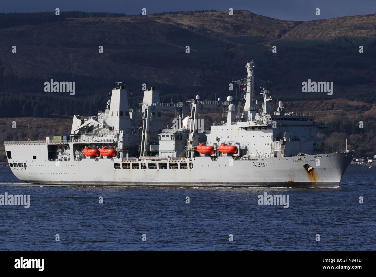 RFA Fort Victoria (A387), a Fort-class stores ship and oiler operated ...