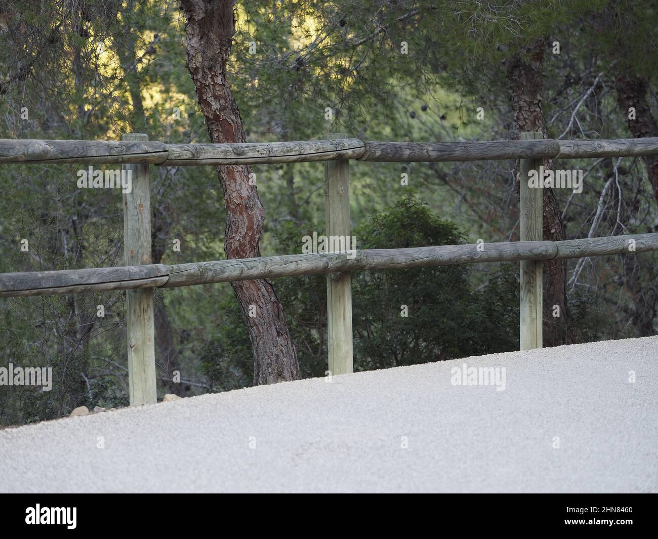An old, wooden fence near the road in a rural area Stock Photo - Alamy
