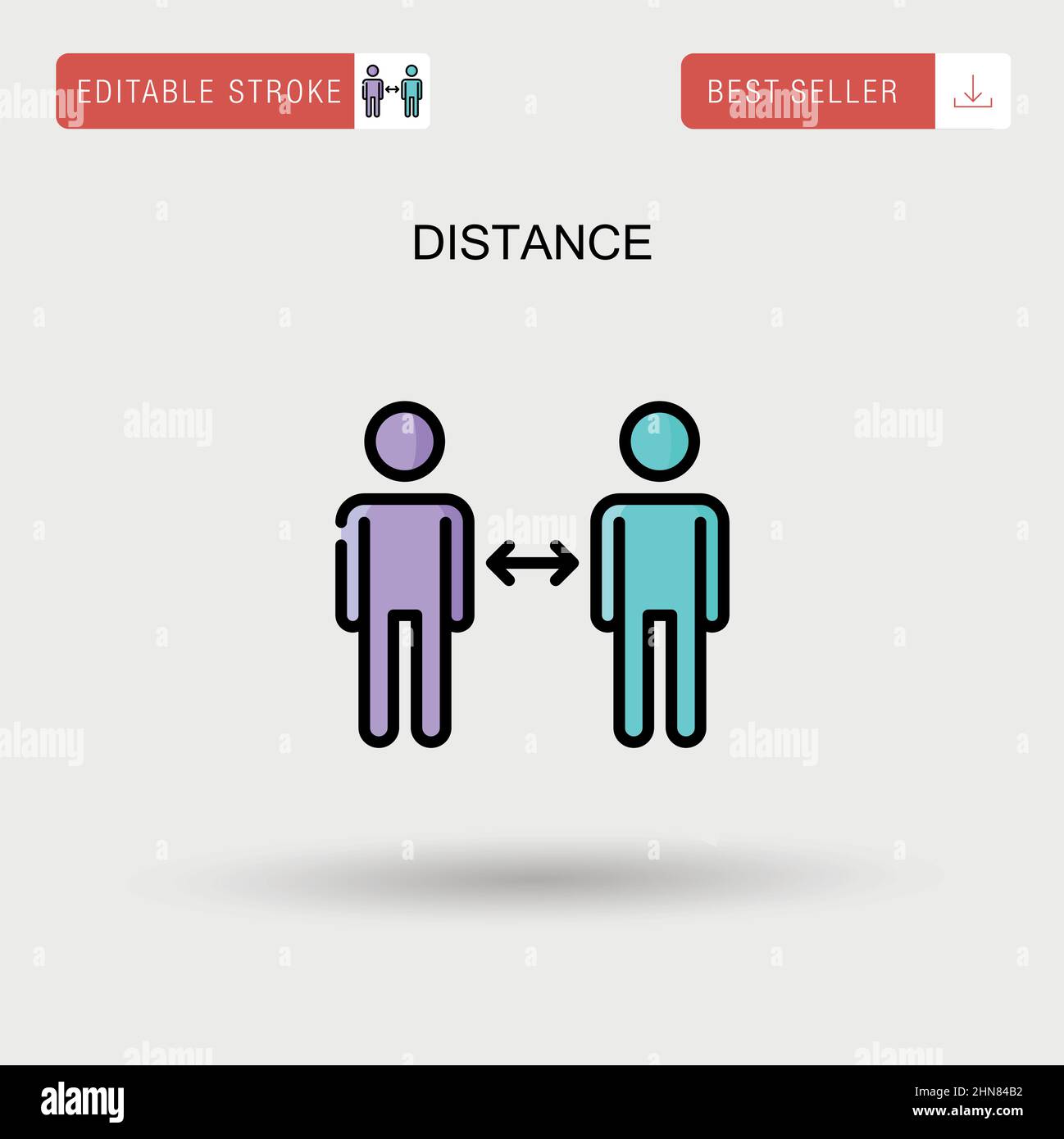Distance Simple vector icon Stock Vector Image & Art - Alamy