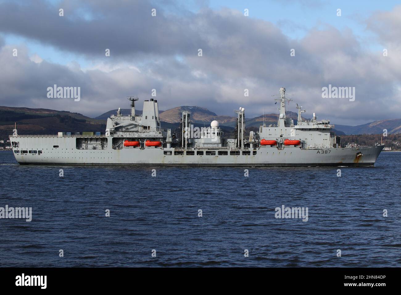 RFA Fort Victoria (A387), a Fort-class stores ship and oiler operated ...