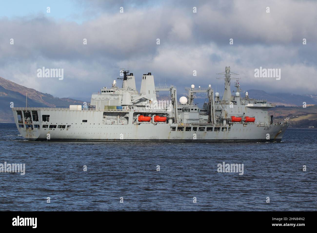 RFA Fort Victoria (A387), a Fort-class stores ship and oiler operated ...