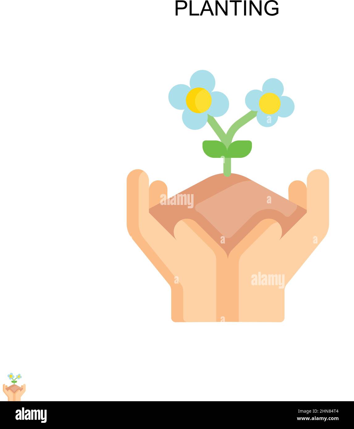 Planting Simple vector icon. Illustration symbol design template for ...