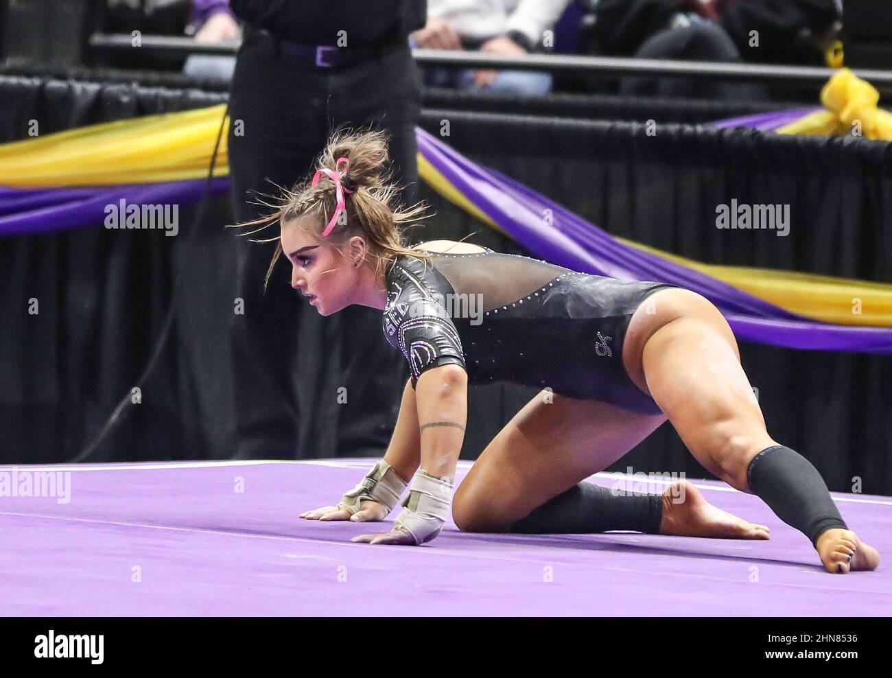 Baton Rouge, LA, USA. 5th Feb, 2022. LSU's KJ Johnson performs her ...