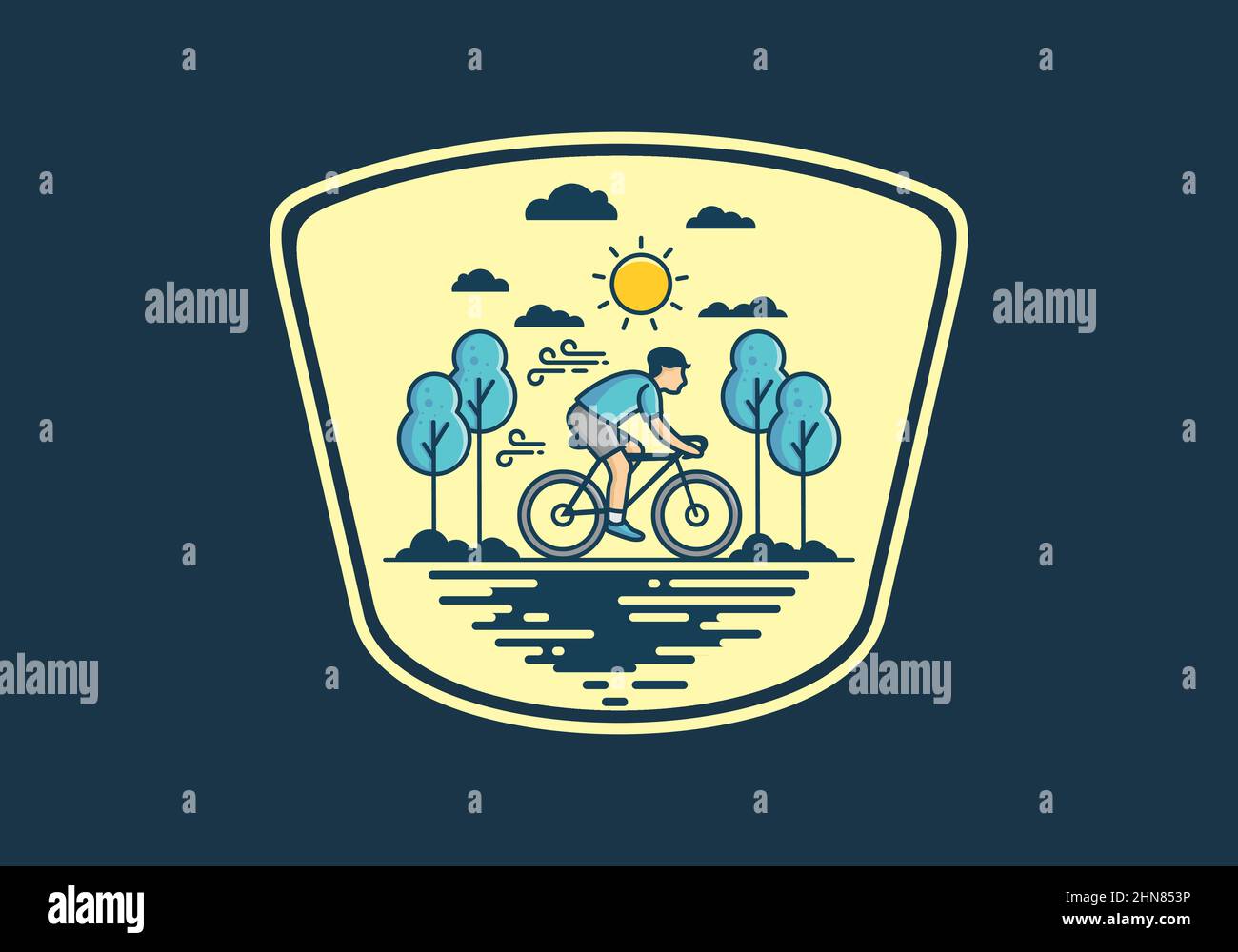 Delivery bicyclist Stock Vector Images - Alamy