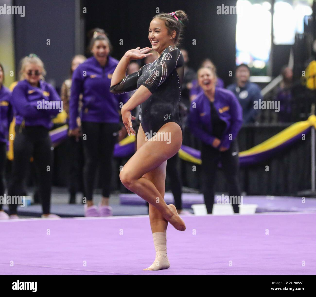 Baton Rouge, LA, USA. 5th Feb, 2022. LSU's Aleah Finnegan performs her ...