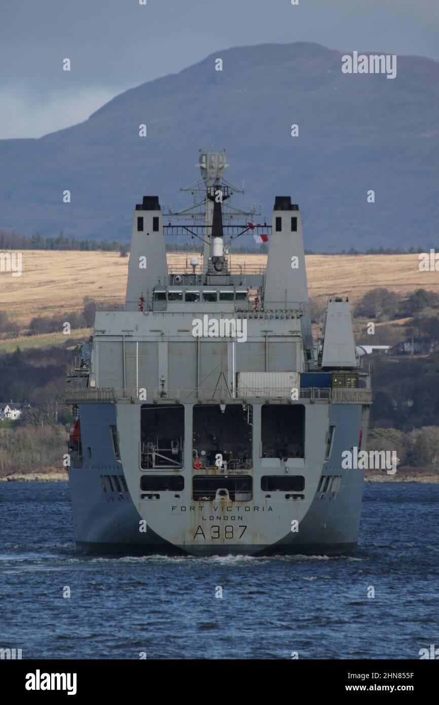 RFA Fort Victoria (A387), a Fort-class stores ship and oiler operated ...