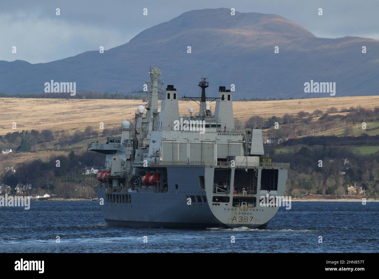 RFA Fort Victoria (A387), a Fort-class stores ship and oiler operated ...
