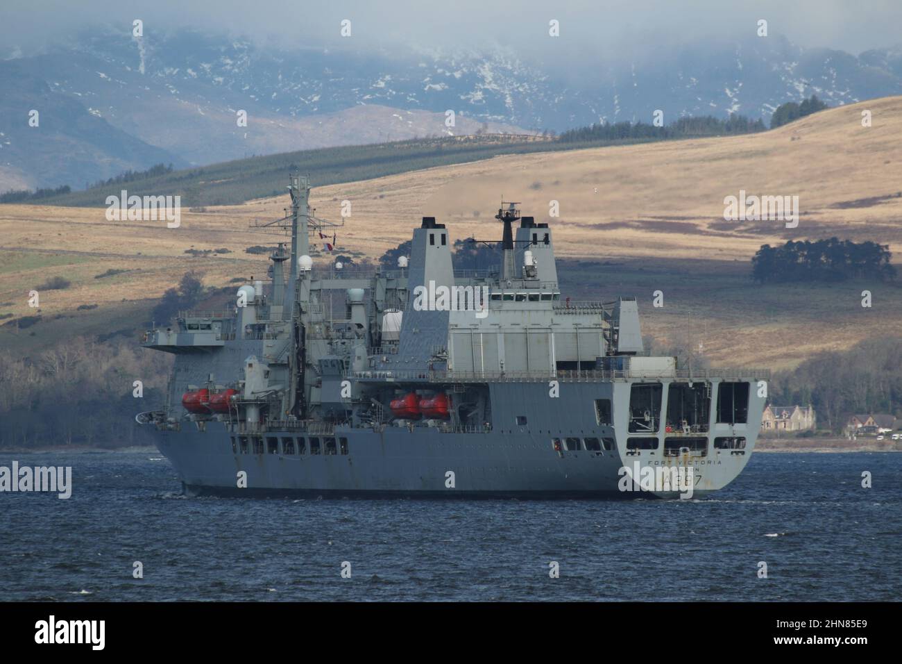 RFA Fort Victoria (A387), a Fort-class stores ship and oiler operated ...
