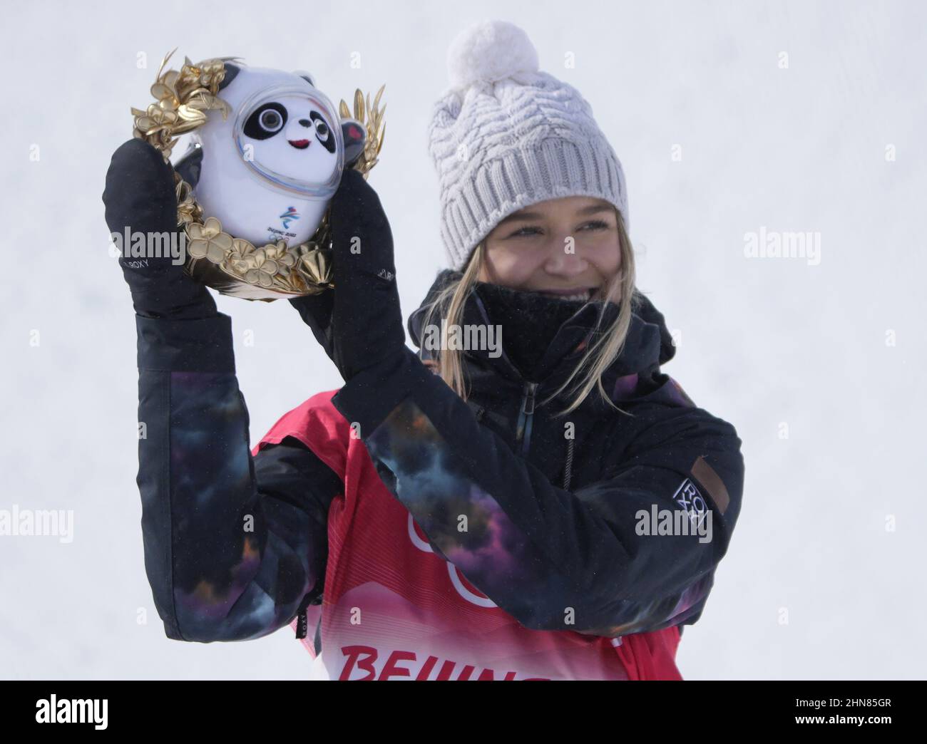 Zhangjiakou, China. 15th Feb, 2022. Bronze medalist Kelly Sildaru of ...
